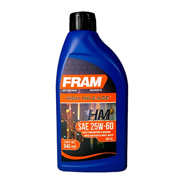Aceite FRAM 25W60 Alto Kilometraje - Autopartes Estrella